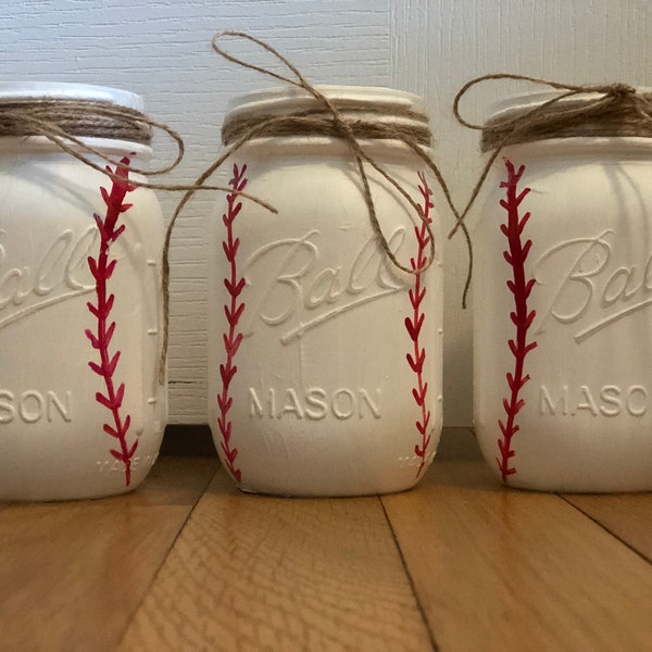 Baseball Mason Jar - Etsy