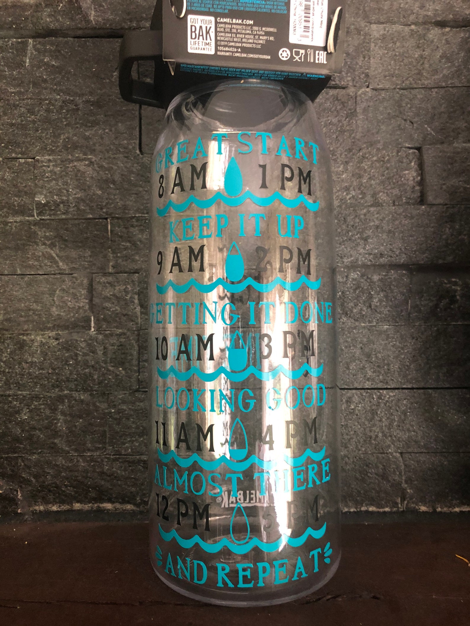 Tracking Water Bottle Hourly Intake Water Bottle Hydration | Etsy