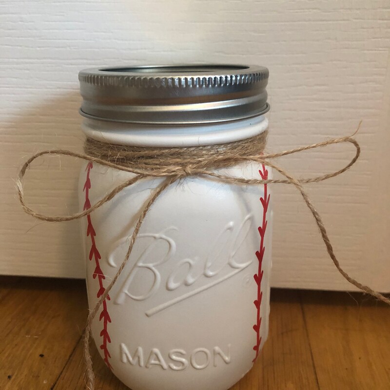 Baseball Mason Jar - Etsy