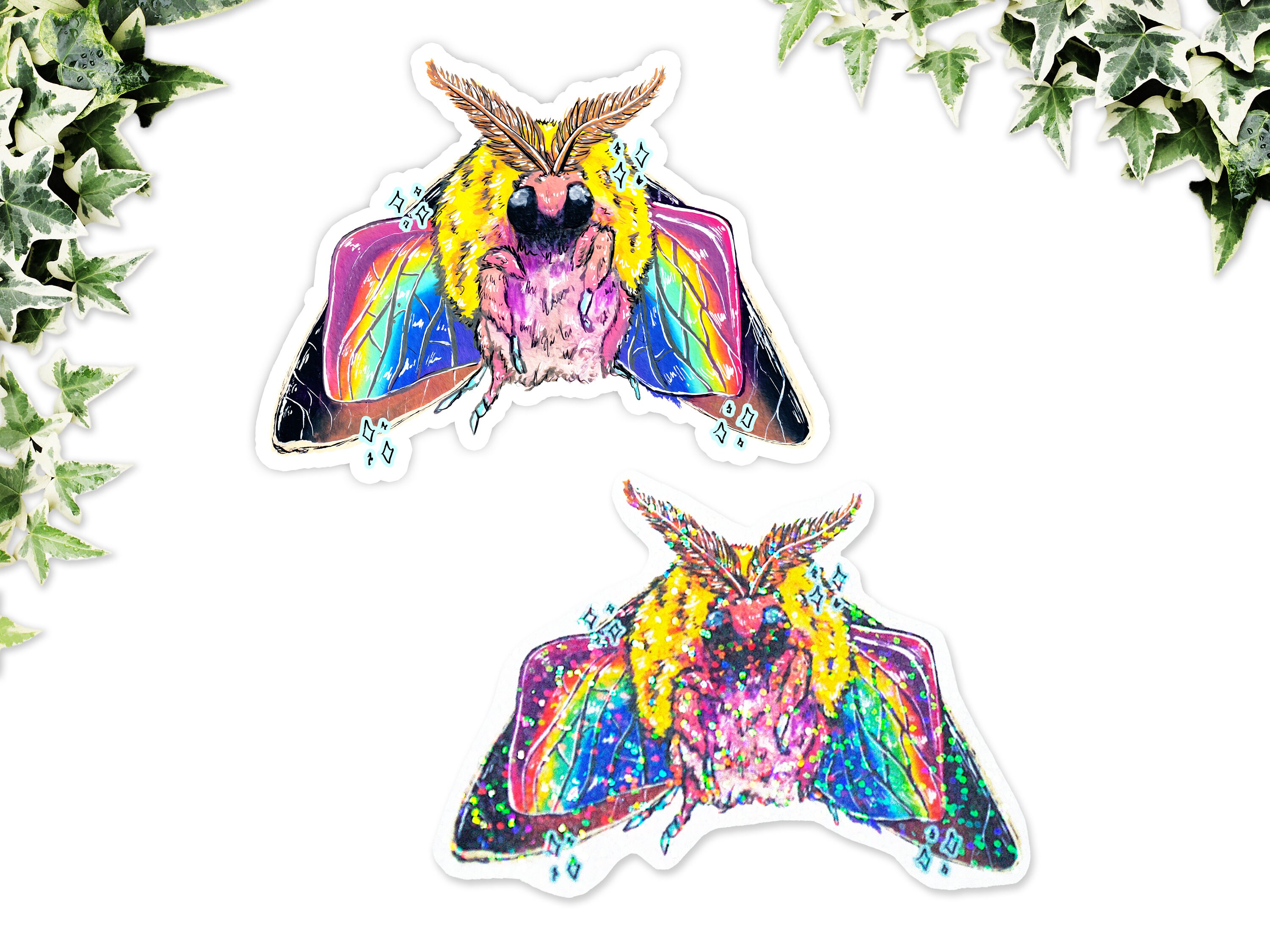 Moths for Pride Set of Seven 7 LGBTQIA Pride Flag Themed | Etsy