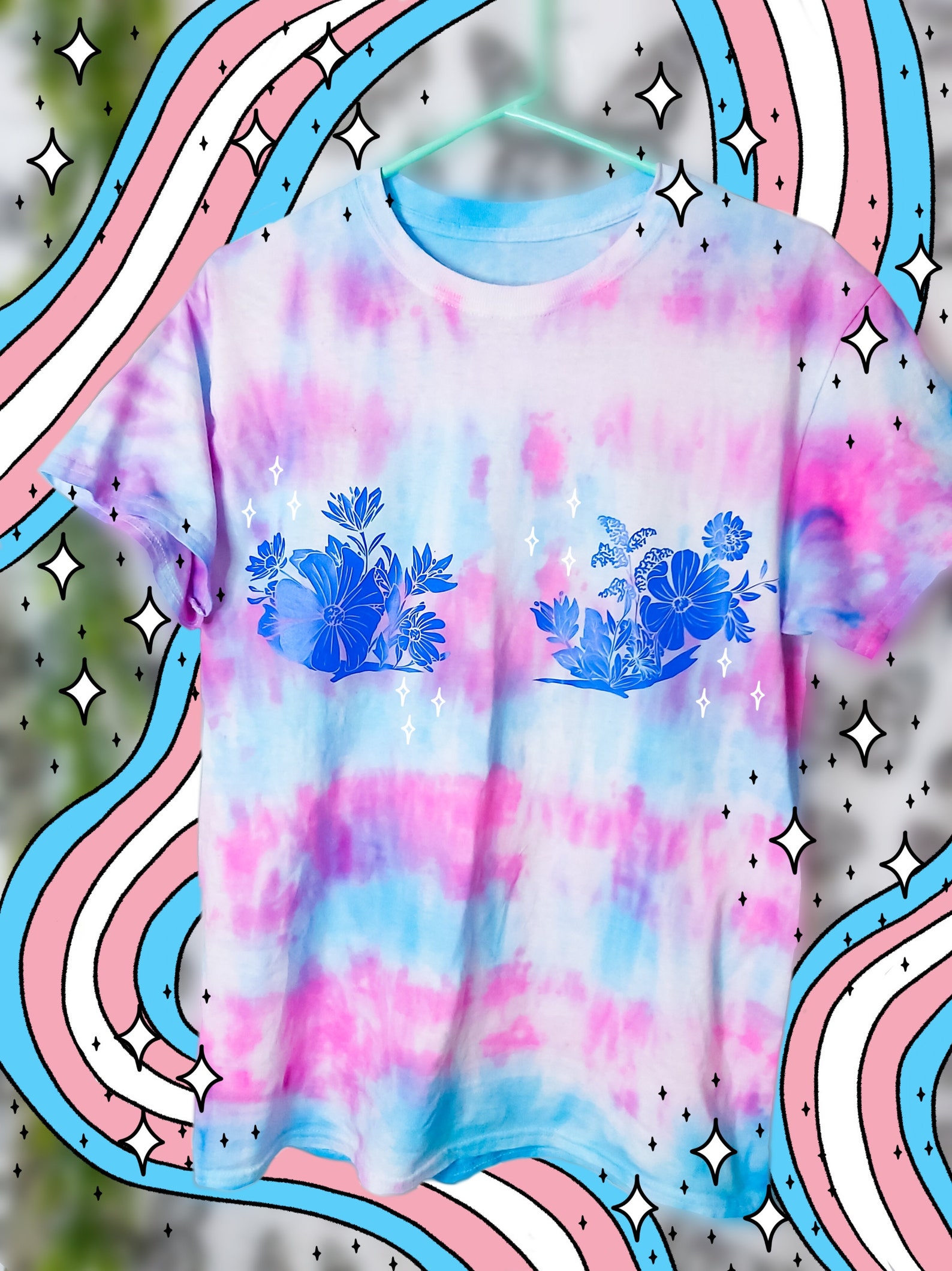 Transgender Pride Flower Botanical Top Surgery Blooms HTV Blue | Etsy