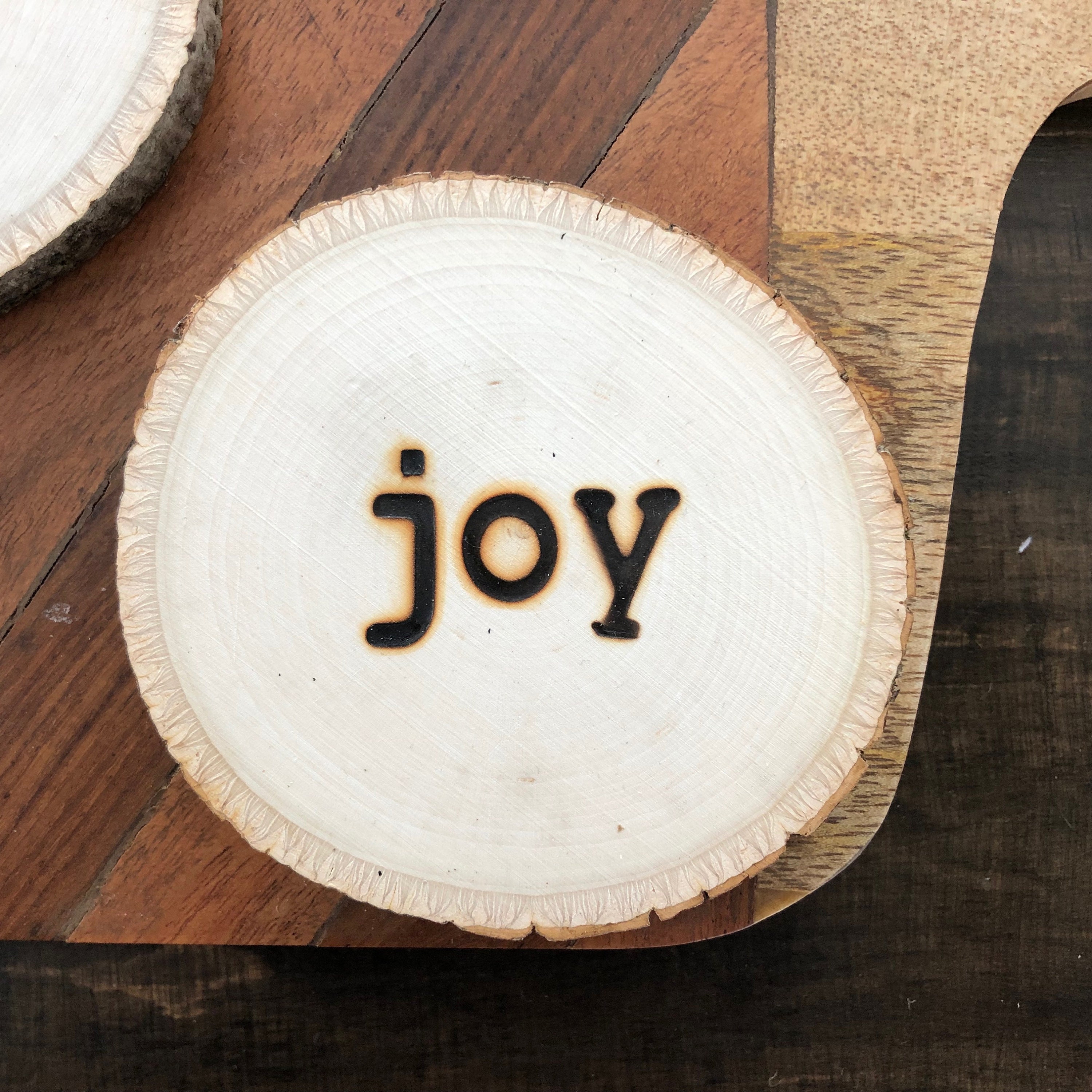 Woodburned Word Coasters - Personalized Coasters, Birch Coasters ...