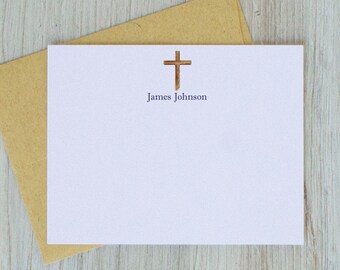 Cross Note Card Set Personalized Wooden Cross Note Cards - Etsy