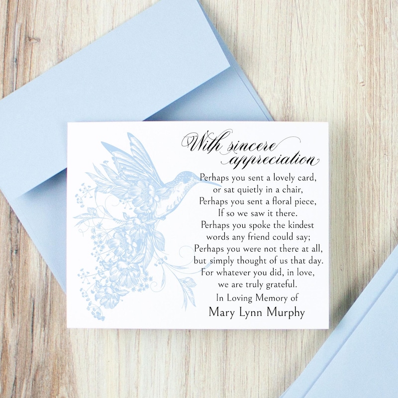Card for Funeral Name - Etsy