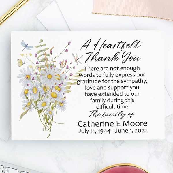 Personalized Funeral Thank You Cards
