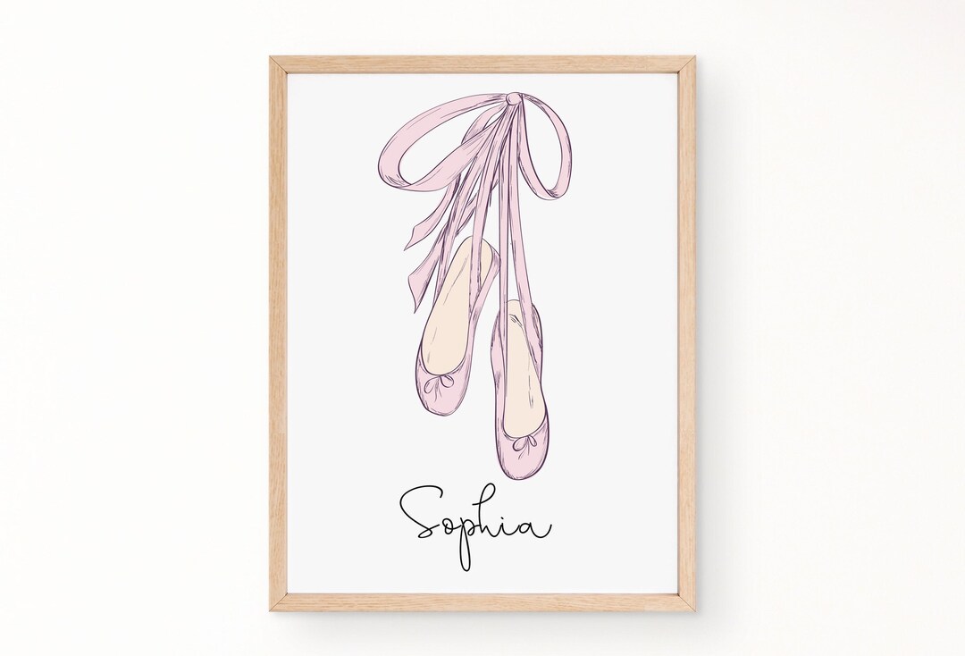 Personalized Pointe Shoe Art Print: Ballet Girl Room Decor - Etsy