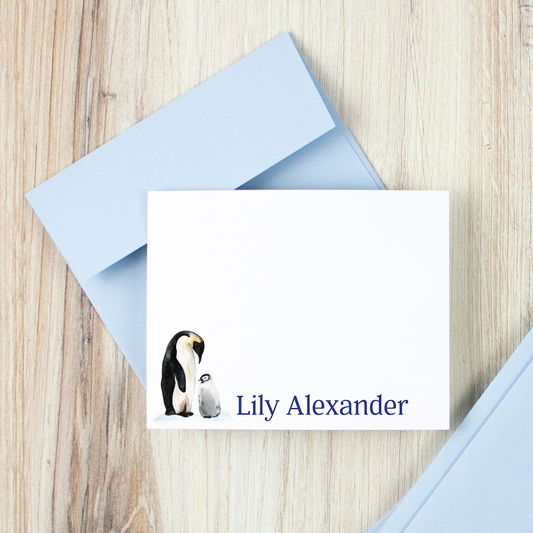 Penguin Stationary for Girls Set Personalized Stationery for Penguin ...