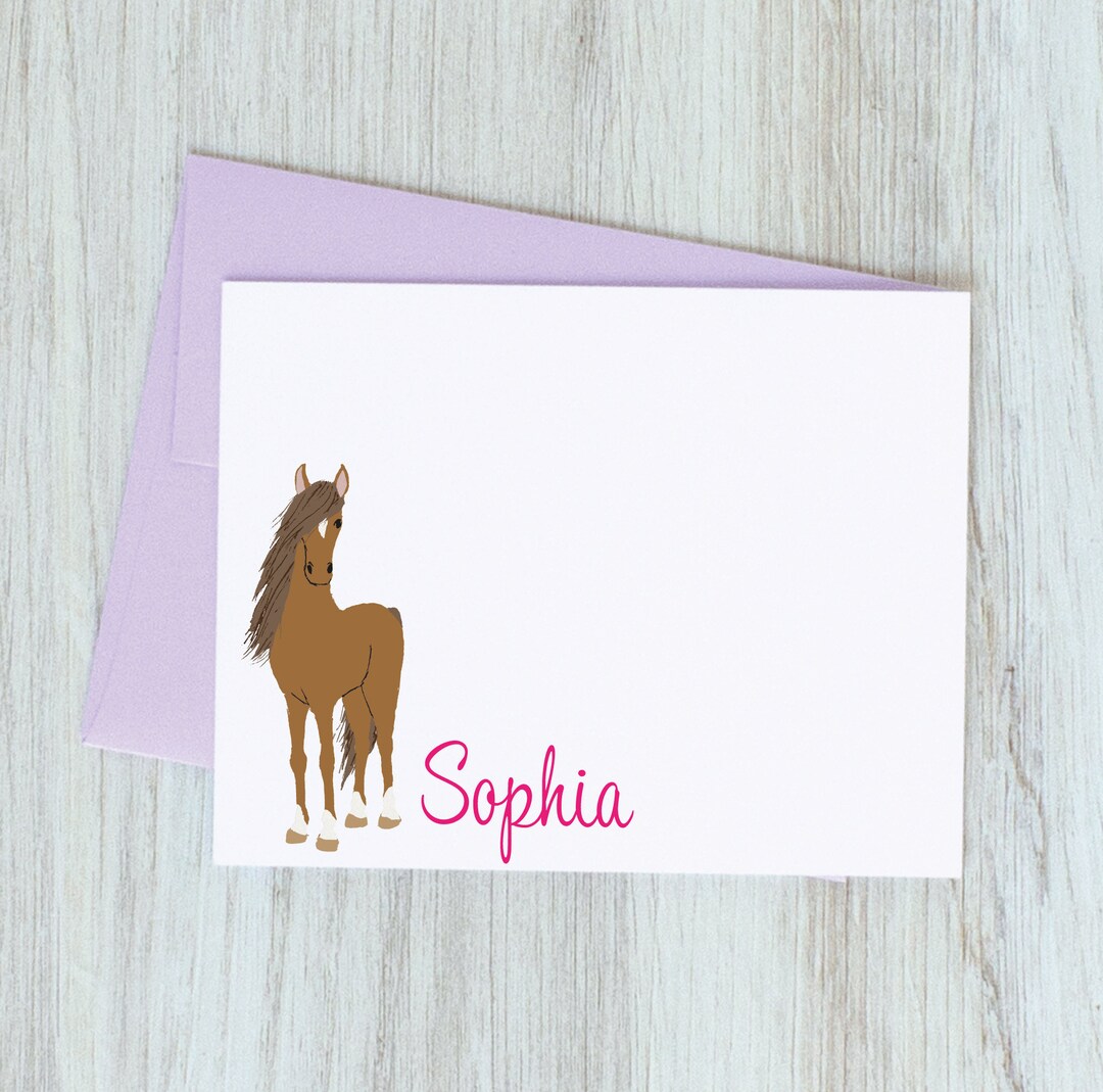 Personalized Horse Stationery Set: Equestrian Thank You Cards - Etsy