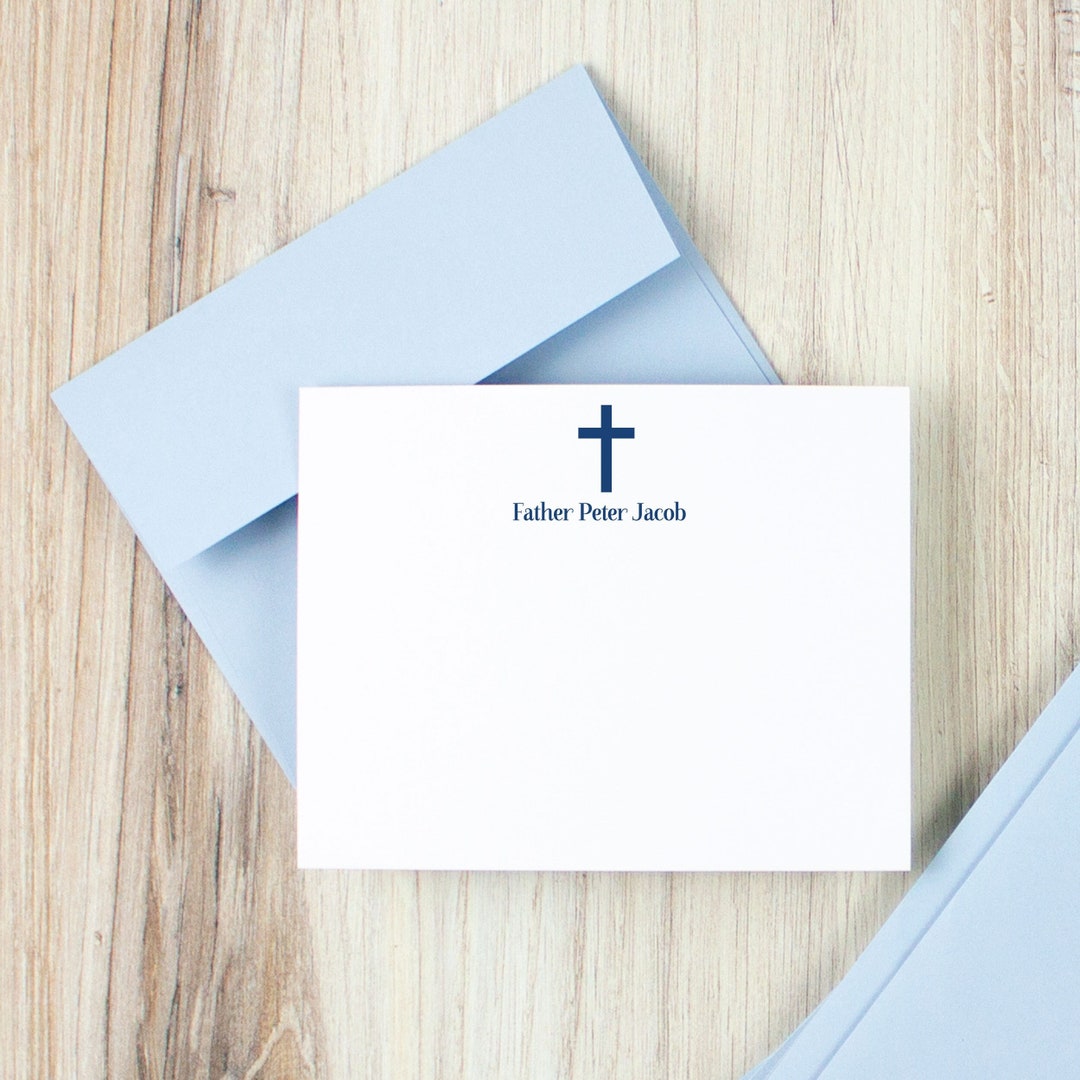 Personalized Christian Stationery Set With Cross for Men Religious ...