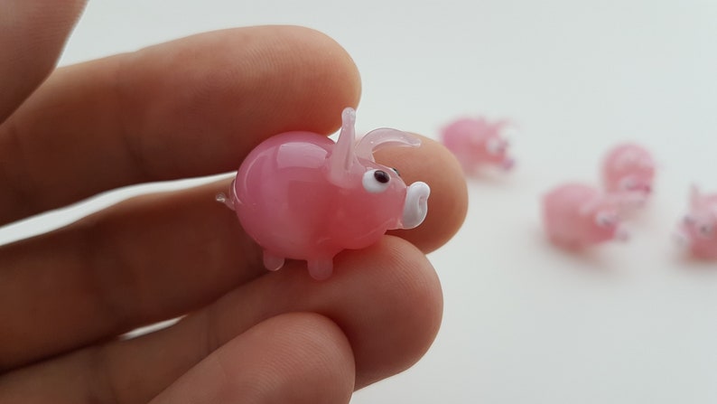 Glass Pig Figurine Tiny Pink Glass Pig Lampwork Pig Glass | Etsy