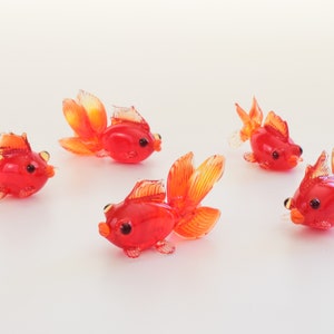 Glass Goldfish Figurine, Lampwork Goldfish, Blown Goldfish, Goldfish ...