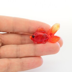 Glass Goldfish Figurine, Lampwork Goldfish, Blown Goldfish, Goldfish ...