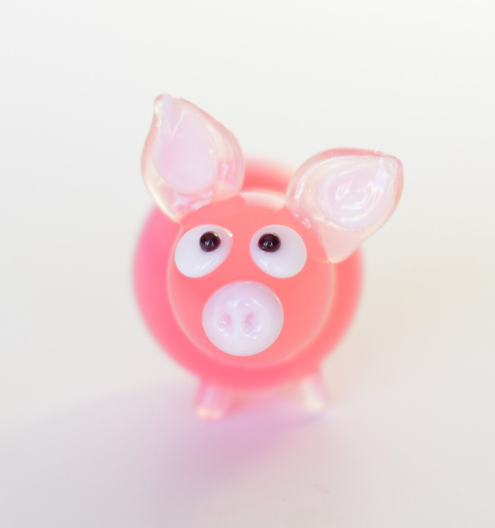 Glass Pig Figurine Tiny Pink Glass Pig Lampwork Pig Glass - Etsy