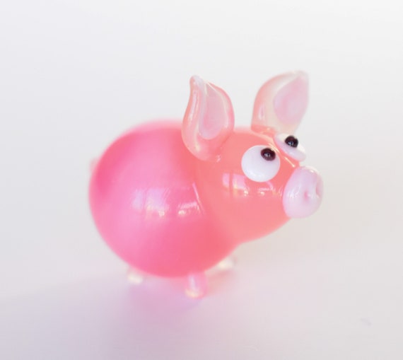 Glass Pig Figurine Tiny Pink Glass Pig Lampwork Pig Glass - Etsy