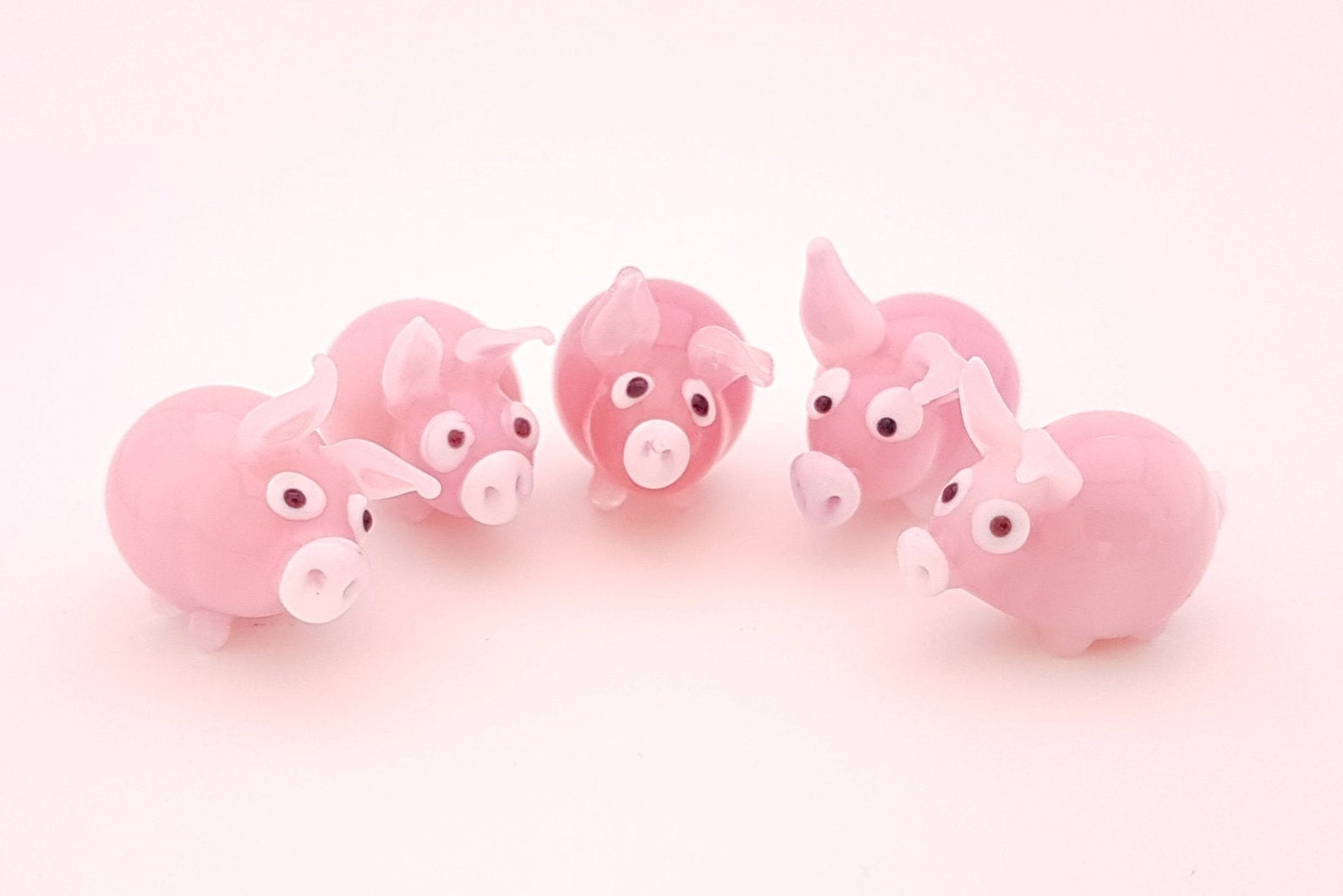 Glass Pig Figurine Tiny Pink Glass Pig Lampwork Pig Glass | Etsy