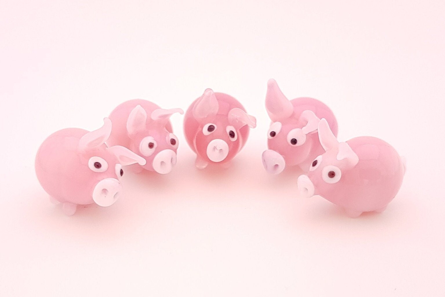 Glass Pig Figurine Tiny Pink Glass Pig Lampwork Pig Glass | Etsy