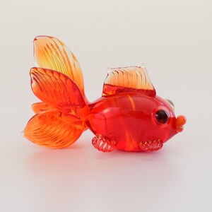 Glass Goldfish Figurine, Lampwork Goldfish, Blown Goldfish, Goldfish ...
