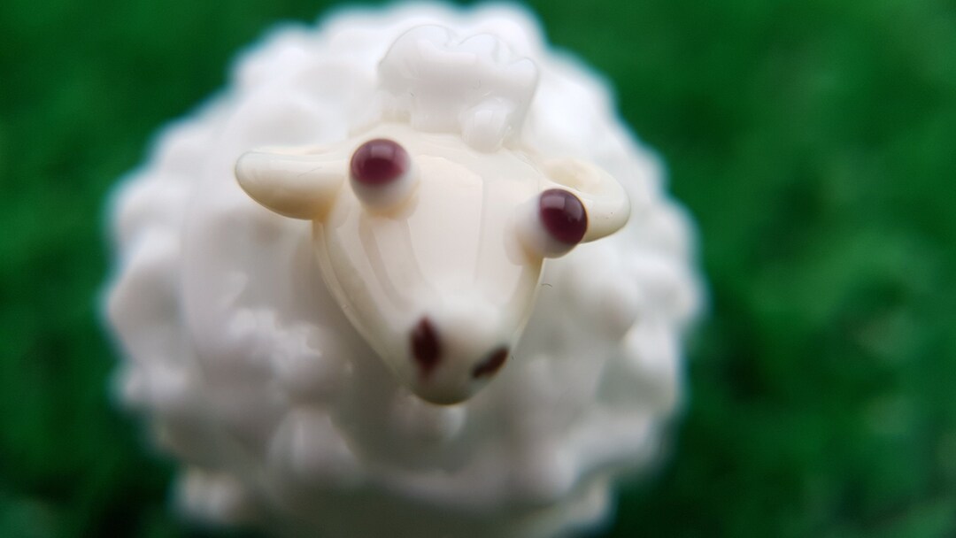 Lampwork Glass Sheep Figurine: Opaque Colored Glass - Etsy