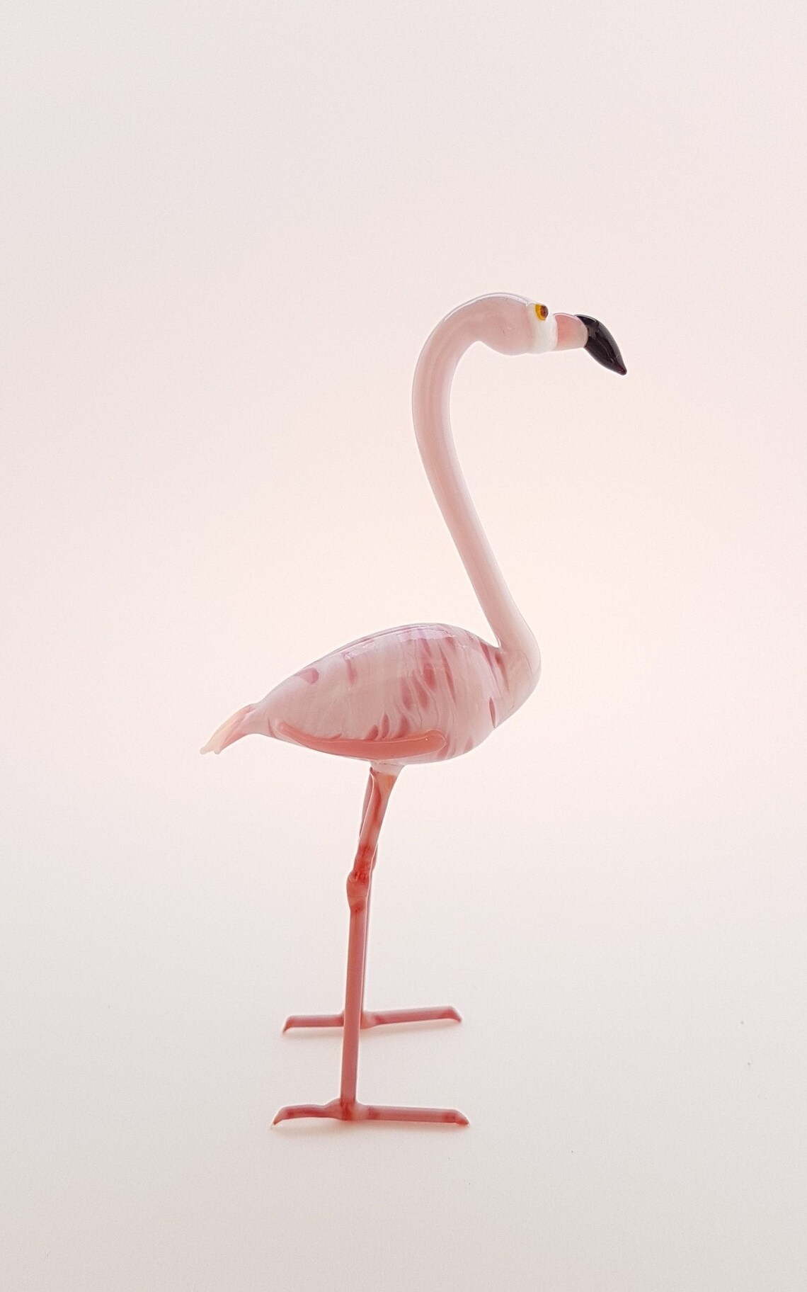 Glass Flamingo Figurine Pink Glass Flamingo Lampwork Etsy