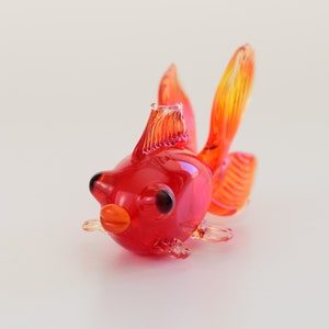 Glass Goldfish Figurine, Lampwork Goldfish, Blown Goldfish, Goldfish ...