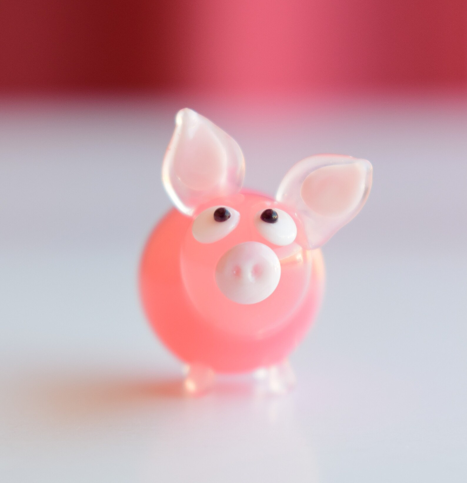 Glass Pig Figurine Tiny Pink Glass Pig Lampwork Pig Glass - Etsy