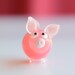 Glass Pig Figurine, Tiny Pink Glass Pig, Lampwork Pig, Glass Cochon ...