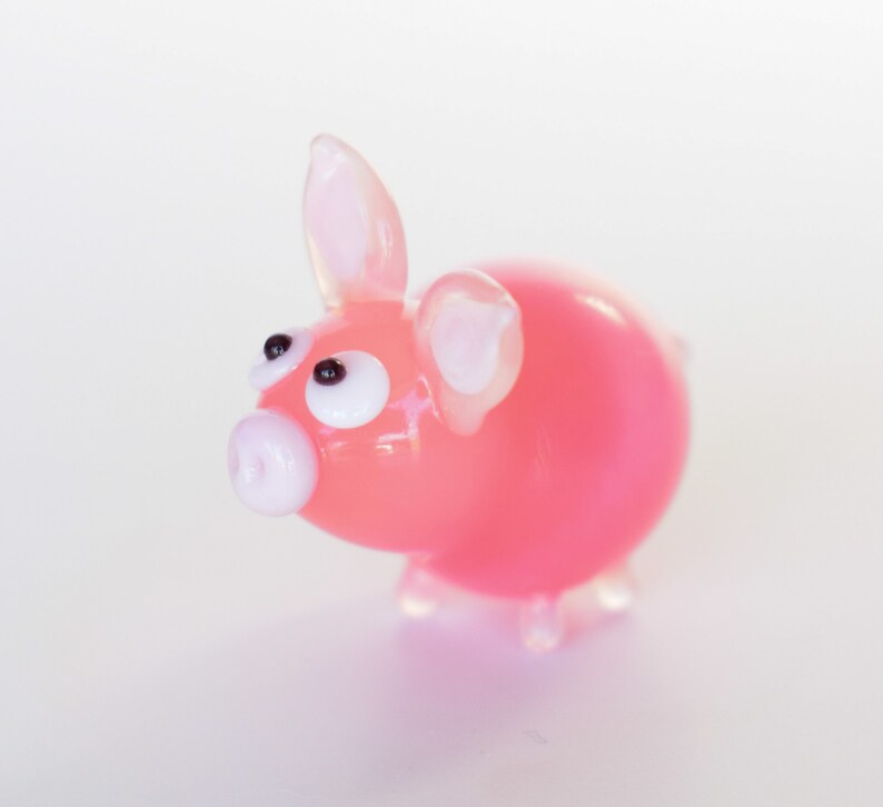 Glass Pig Figurine Tiny Pink Glass Pig Lampwork Pig Glass - Etsy