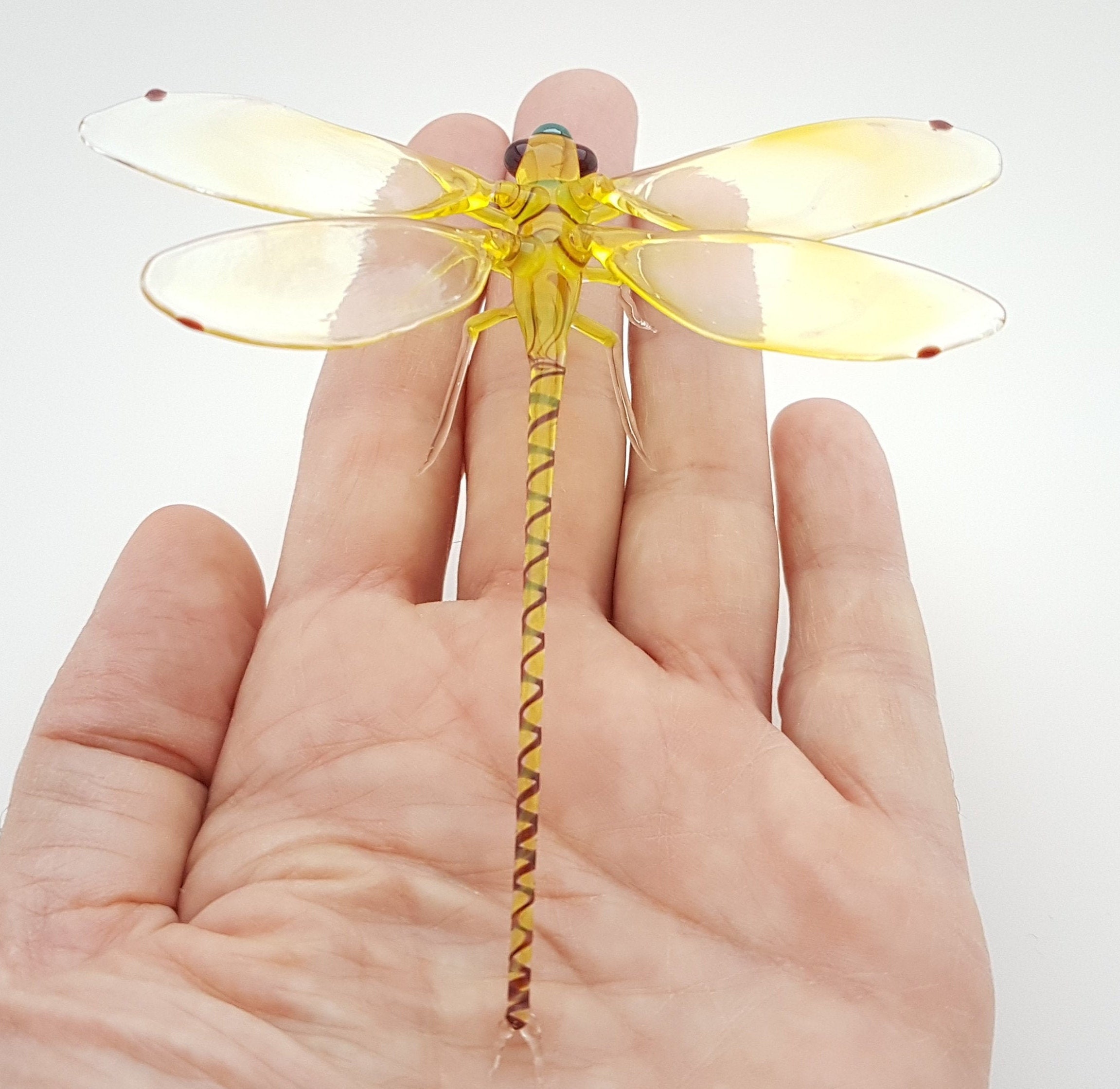 Glass Dragonfly Figurine Blown Glass Dragonfly Lampwork | Etsy