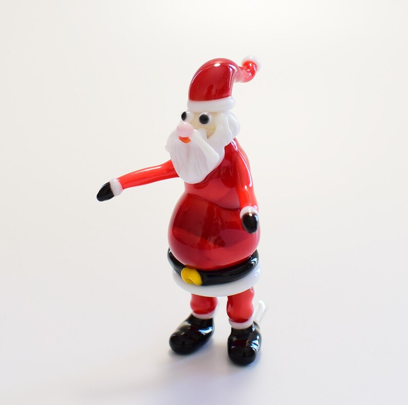 Glass Santa Claus Figurine Glass Christmas Tree Glass Santa - Etsy