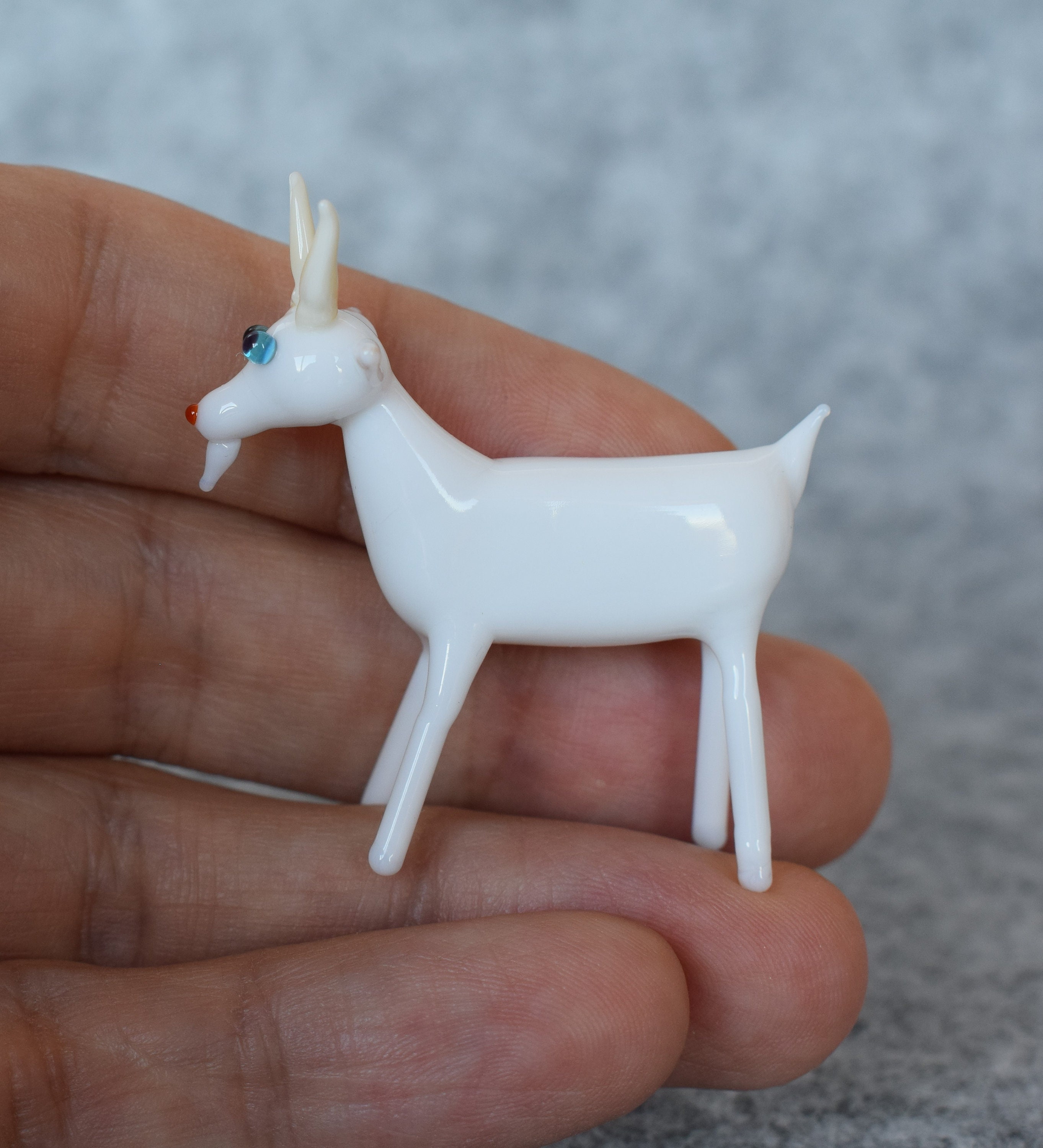 Glass White Goat Figurine Lampwork Goat Blown Glass Goat - Etsy