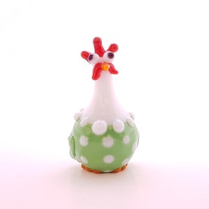 Glass Chicken, Lampwork Chicken, Cute Chicken Figurine, Murano Glass ...