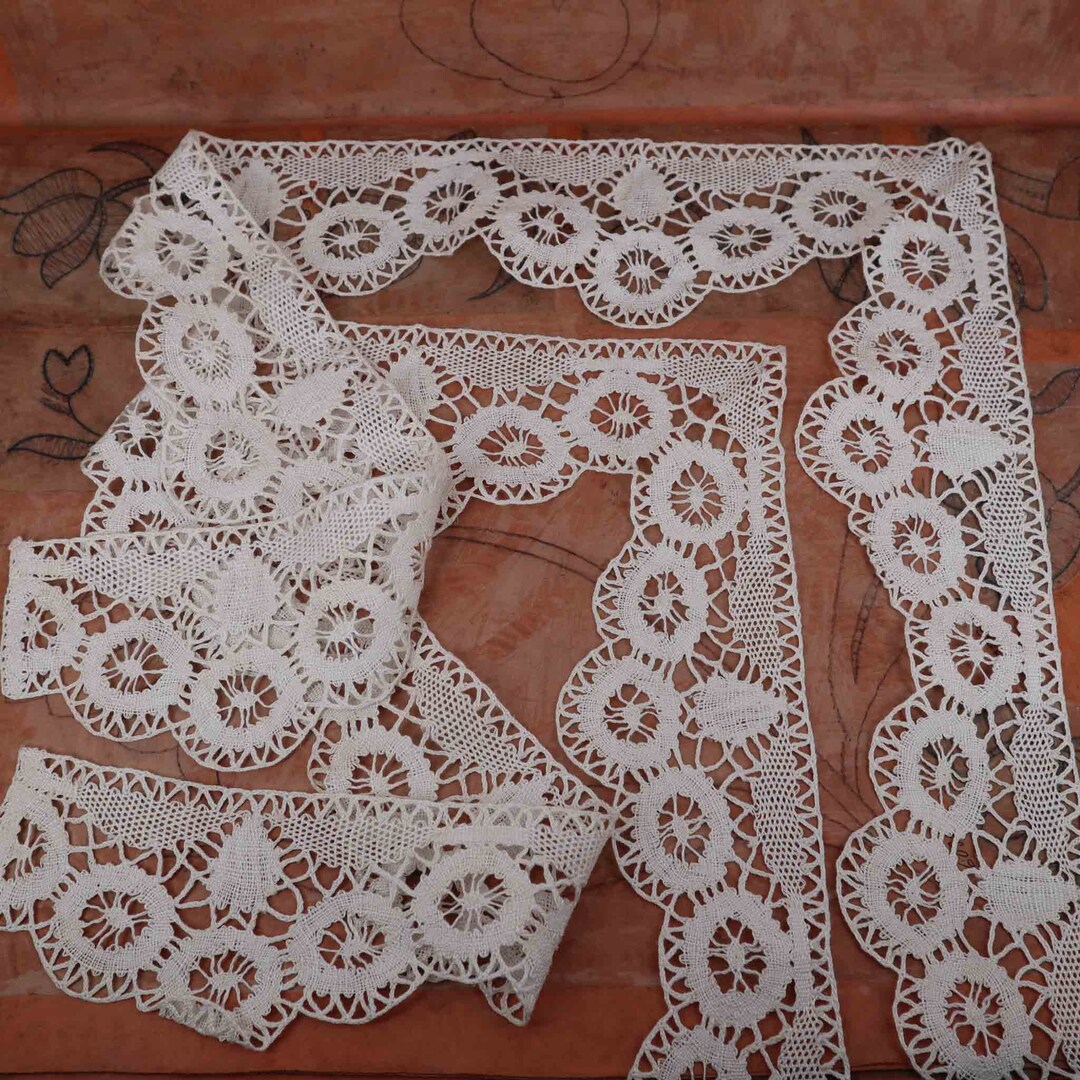 Bed Sheet Lace Edging Antique French Handmade Linen Bobbin Lace for ...