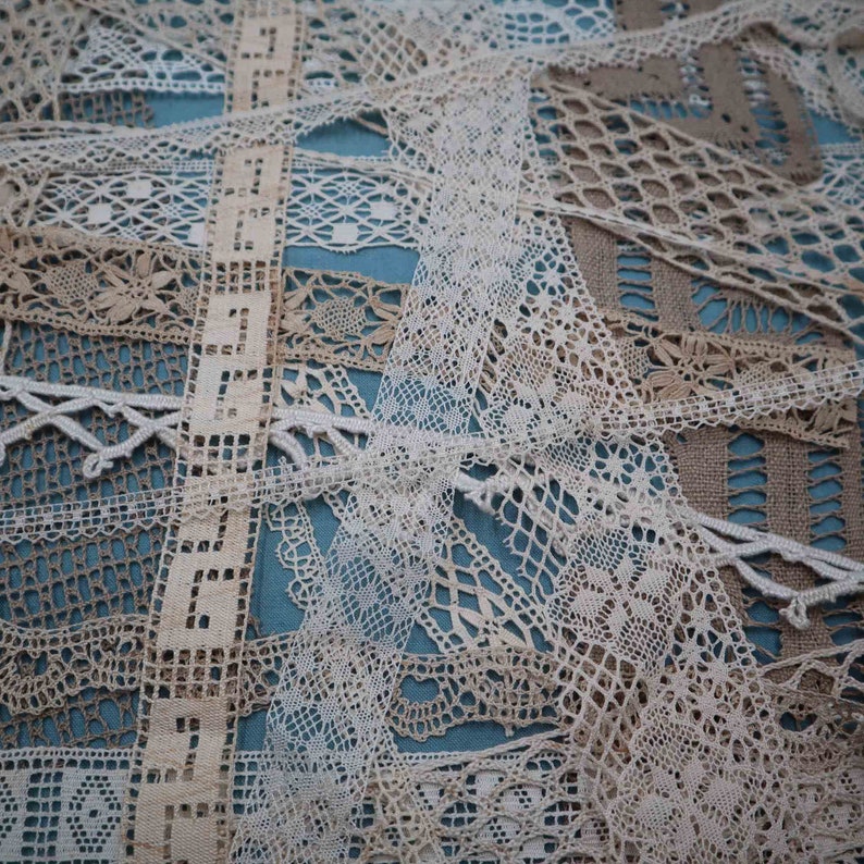Vintage French Lace Trims Bundle: Antique Cotton Linen Scraps - Etsy