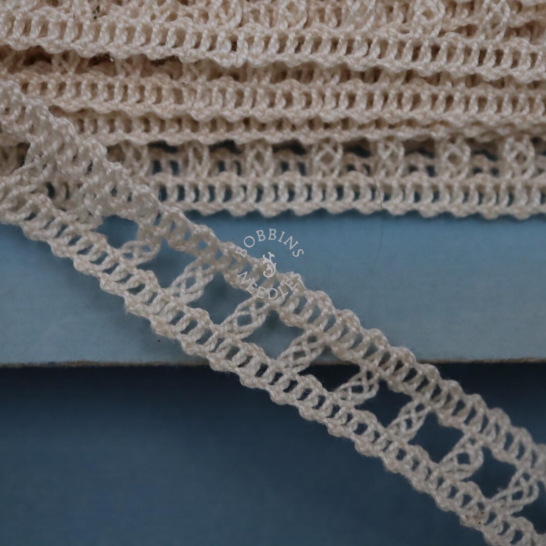 30m Vintage French Cotton Ladder Lace Trim – Bobbin Lace Insertion ...