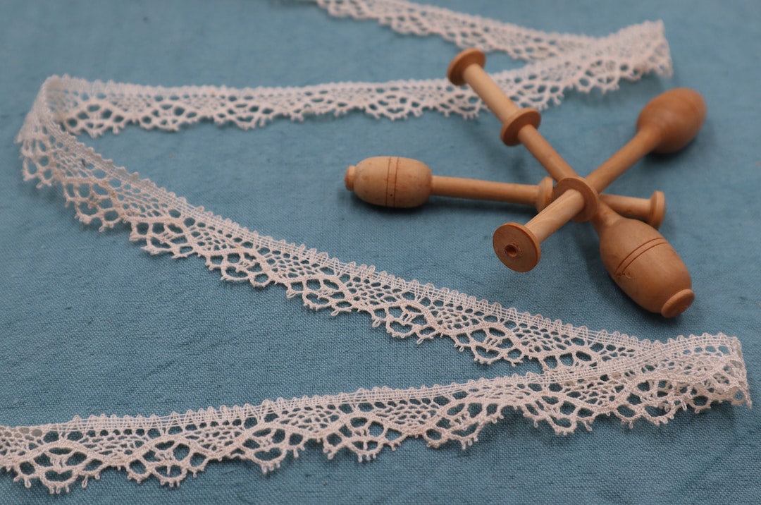 Vintage French Cotton Bobbin Lace Trim: Cream Sewing Craft Supply - Etsy
