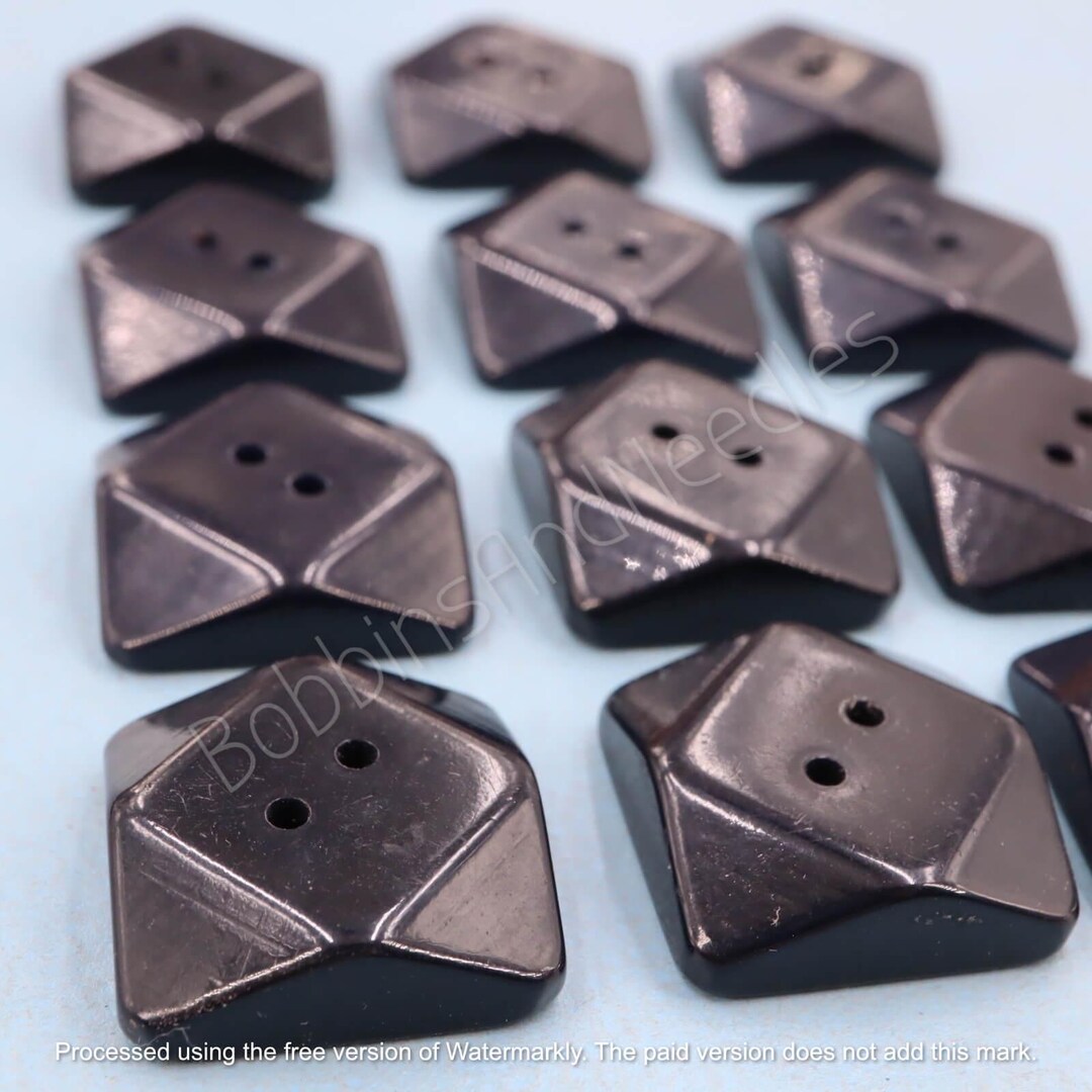 Set of 13 Vintage Galalith Buttons Square Structured Design Retro ...
