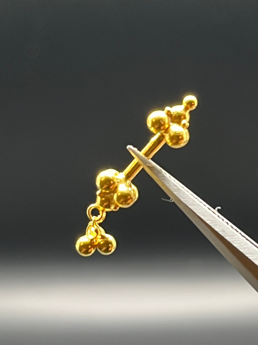 Dangling Karnataka Bugudi Piercing 18k Gold - Etsy
