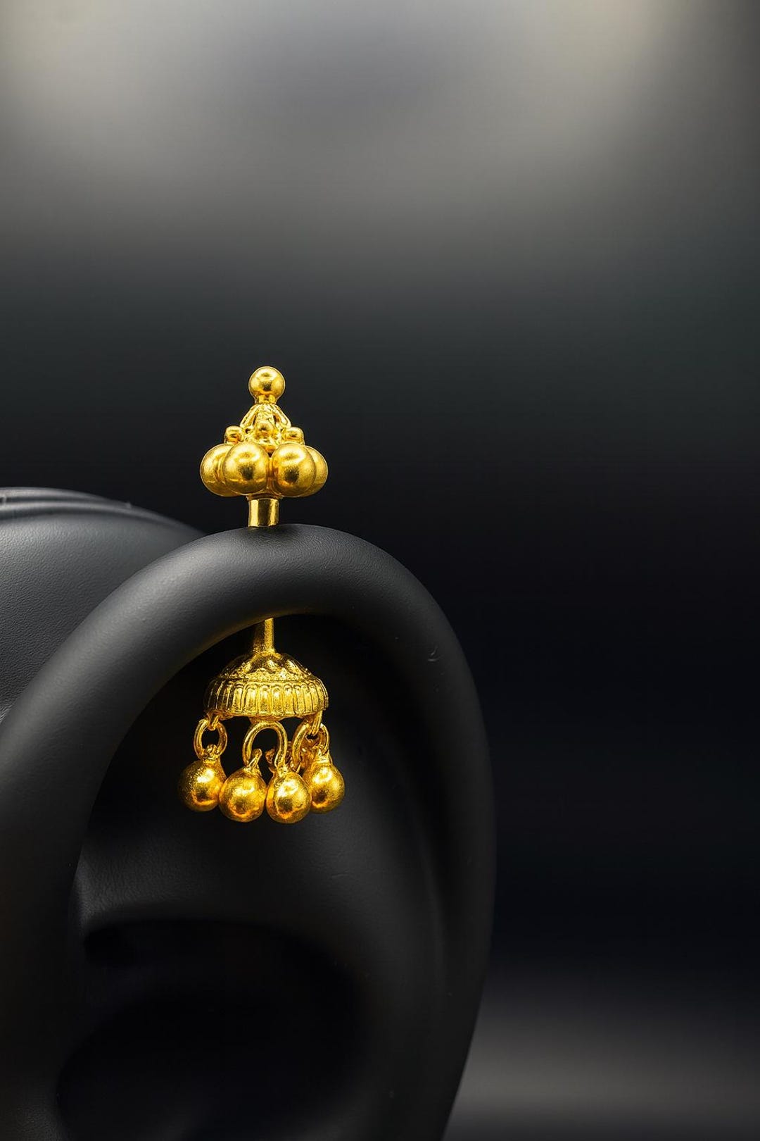 Dangling Crown Piercing in 18k Gold - Etsy