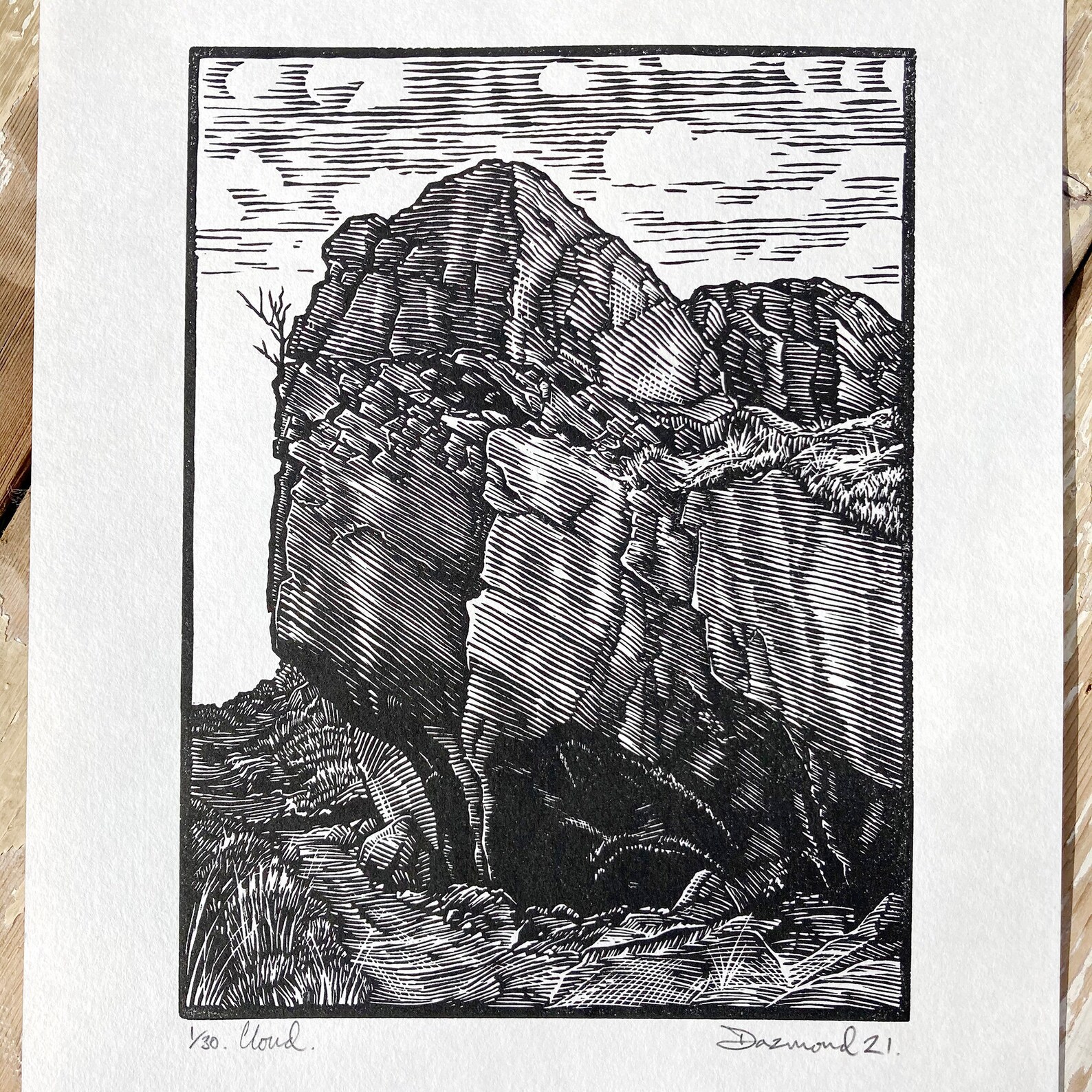 CLOUD Original Artwork Hand Carved, Printed Linocut, Numbered and ...