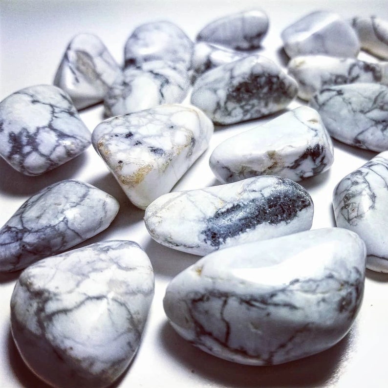 Howlite Tumbled Stones Crystal Healing Rock Collection - Etsy