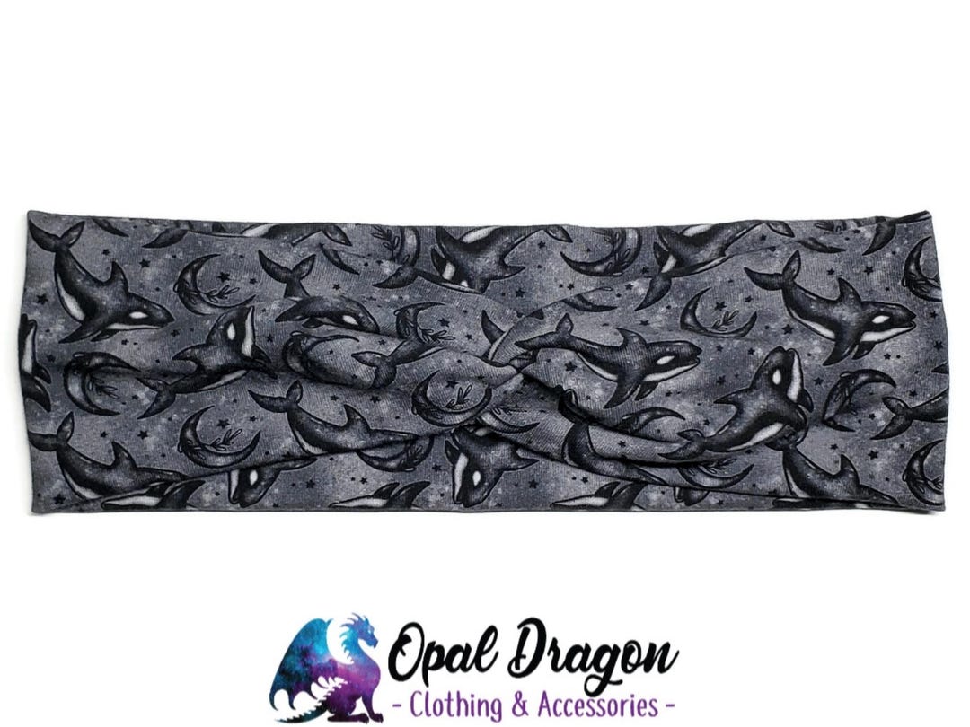 Grey Killer Whale Headband Orca Hair Accessories Headbands for Women ...