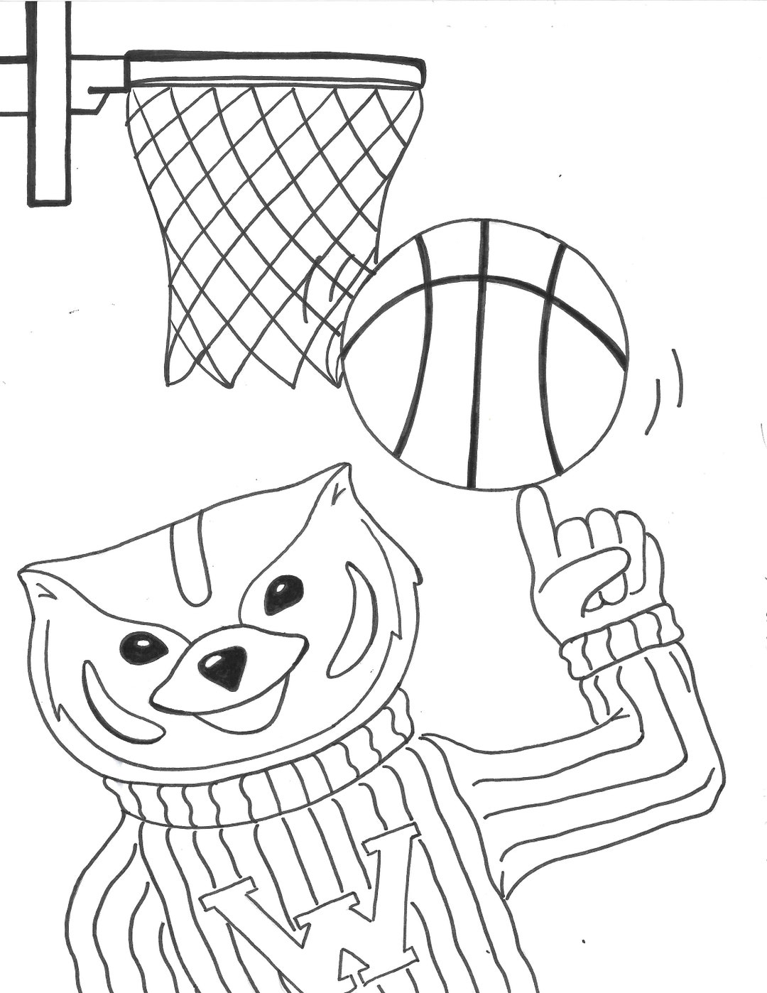 1 Page - Badger Basketball, Madison Wisconsin Coloring Pages. "color My ...