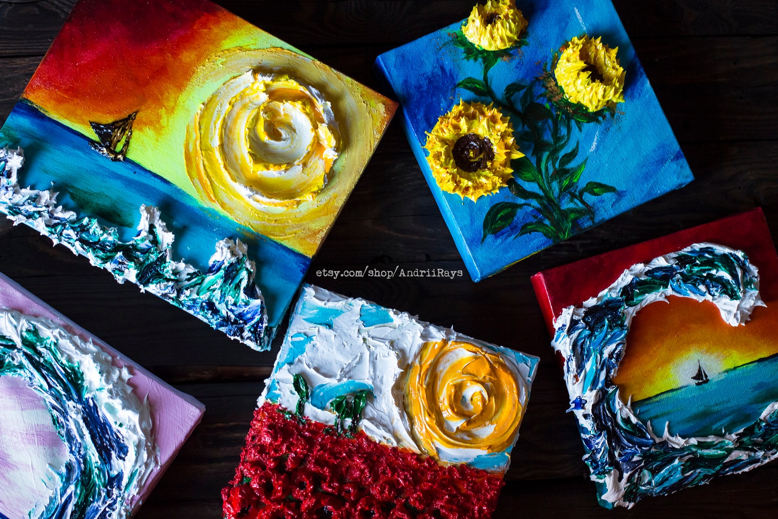 Pintura volumétrica Girasoles Impasto 3D lienzo cuerpo pesado - Etsy España