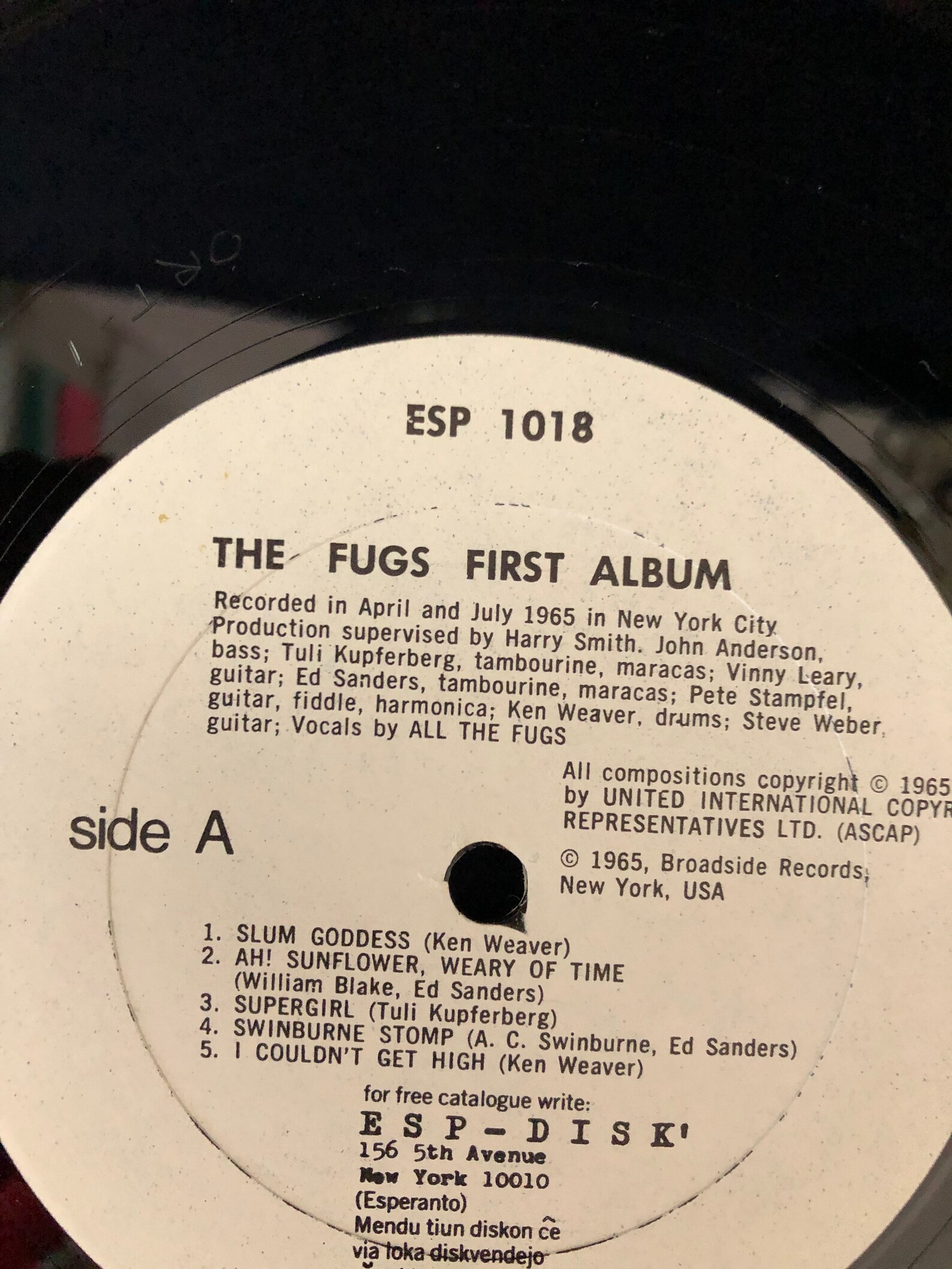 The Fugs First Album ESP 1018 Vinyl LP - Etsy