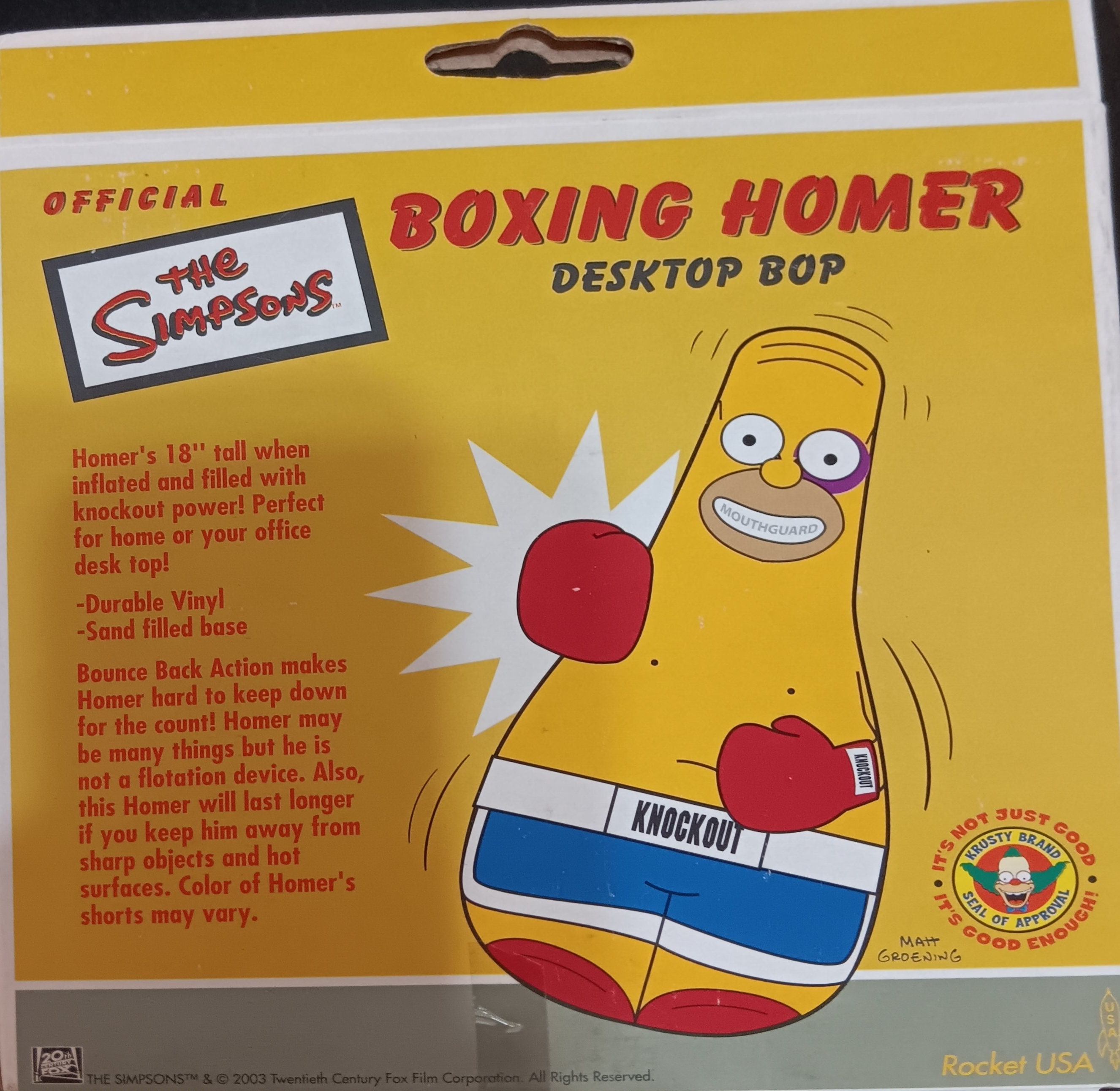 The Simpsons Boxing Homer Desktop Bop - Etsy