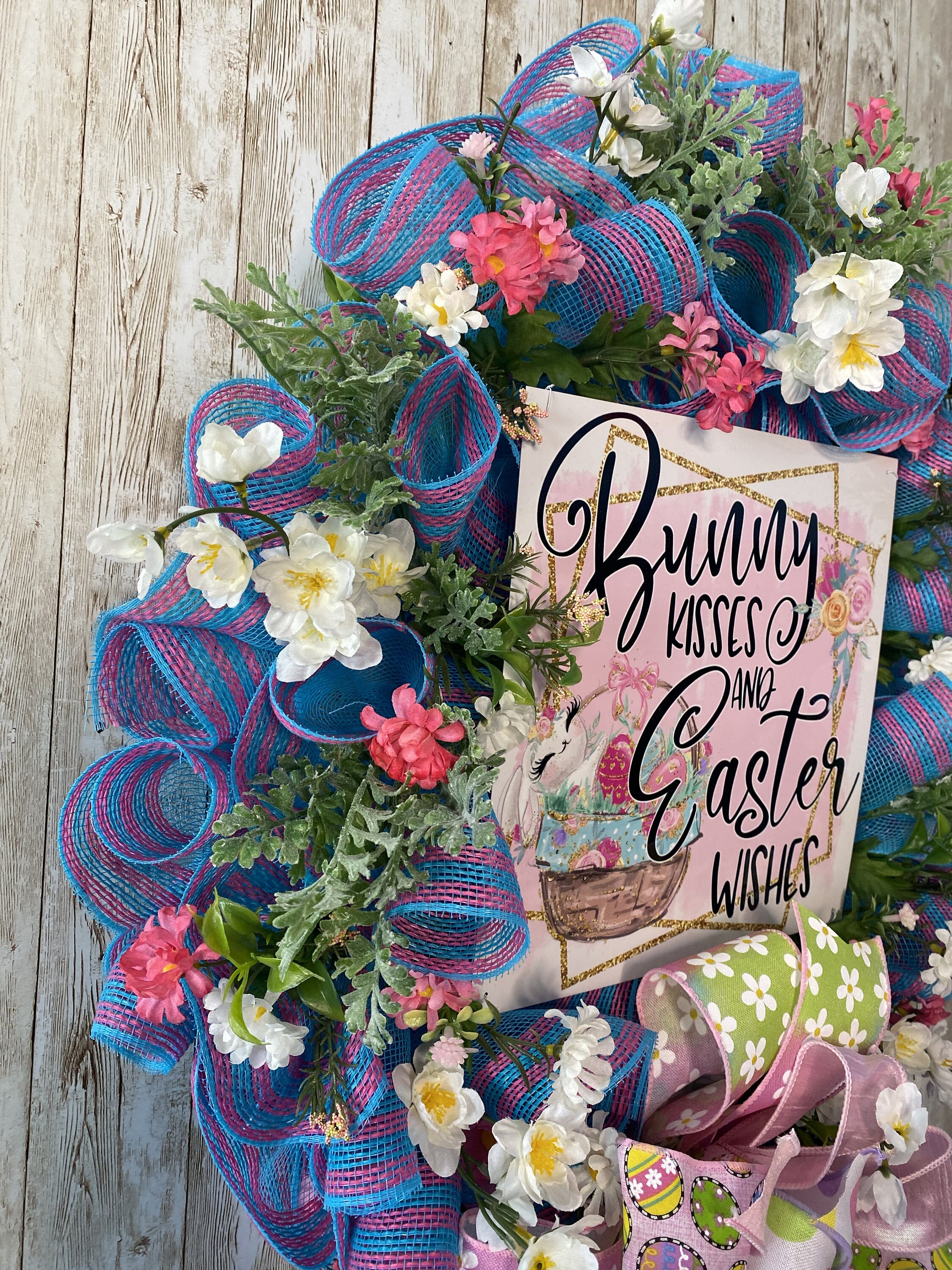 Easter Door Wreath Spring Wreath Easter Wreath Colorful Easter Wreath ...