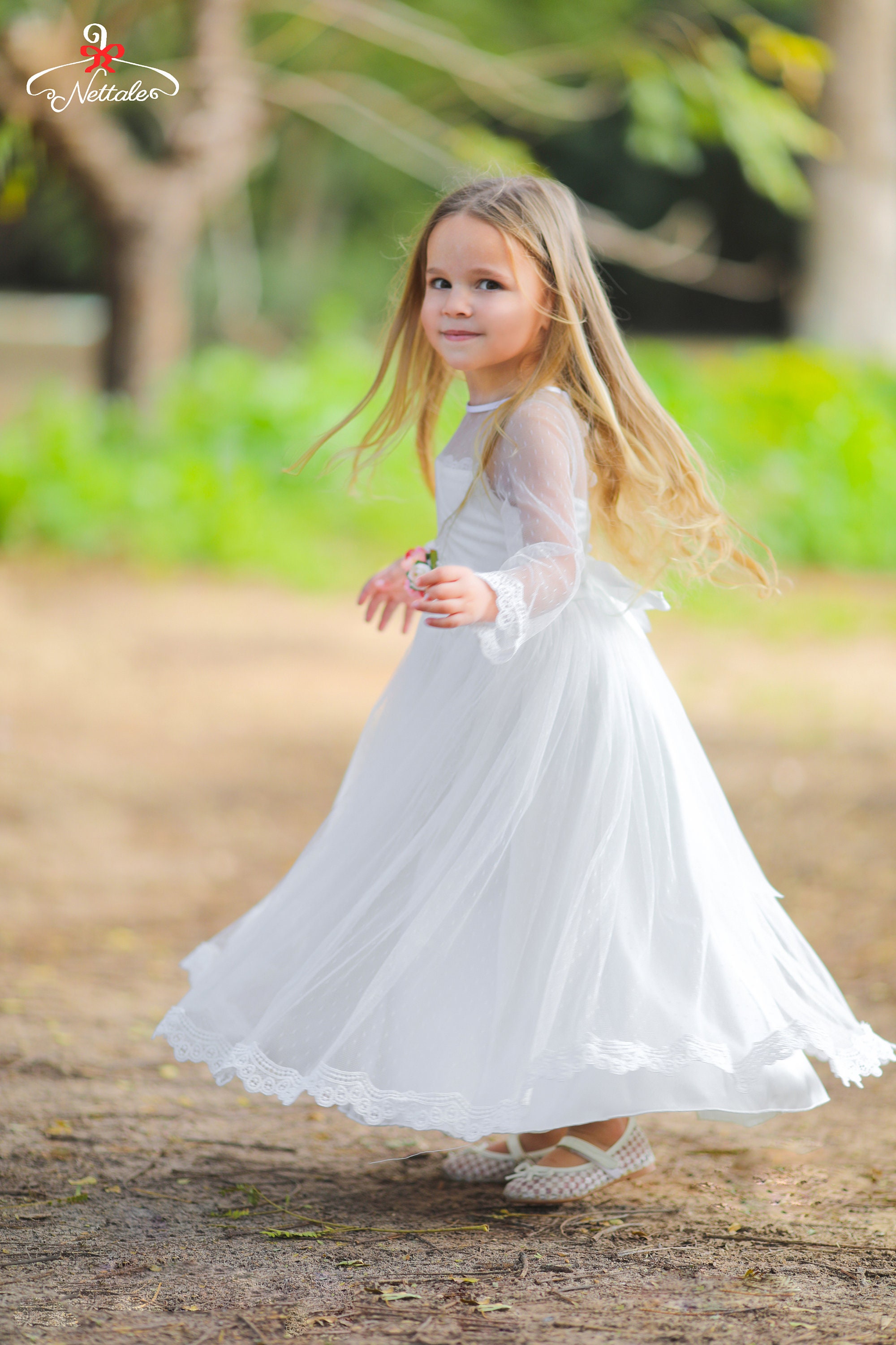 Sheer Pearl Lace Bridesmaid Wedding Dress Toddler Tween | Etsy