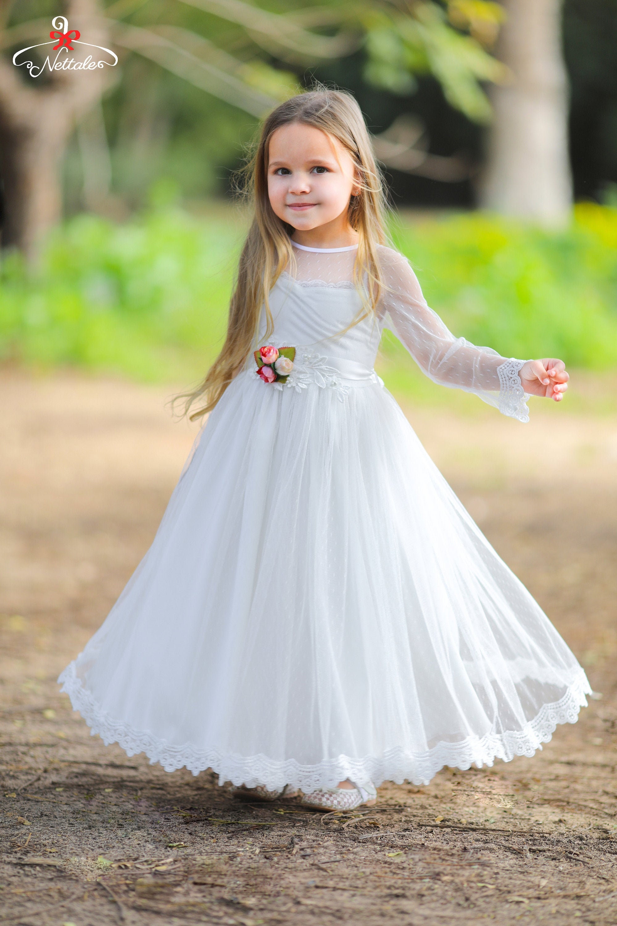 Sheer Pearl Lace Bridesmaid Wedding Dress Toddler Tween | Etsy