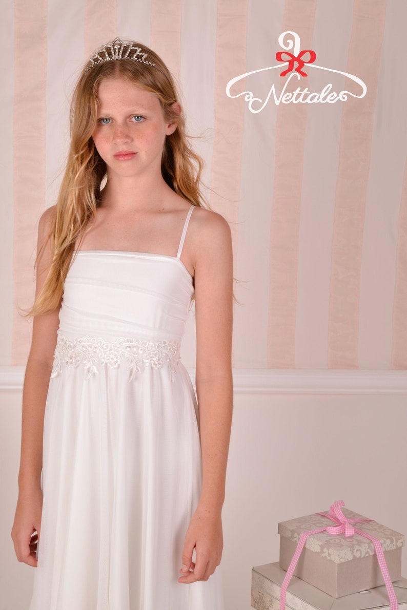 Simple Ivory Tween Prom Dress With Pearl Belt High Low - Etsy