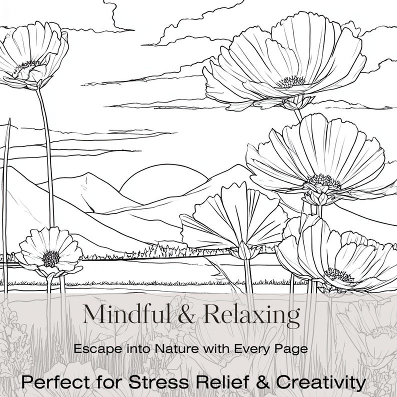 15 Calming Nature Scenes – Printable Adult Coloring Pages PDF ...